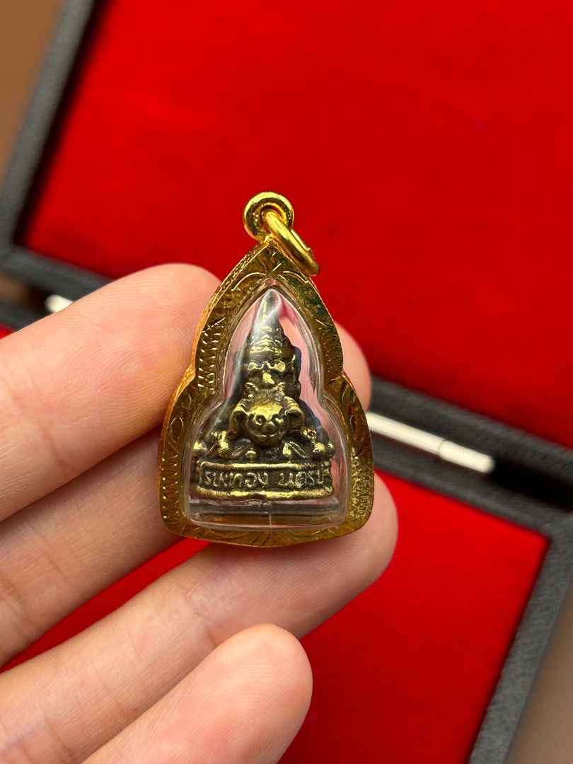 Phra Rahu Ohm Jun, full body in thick gold-plated casing, ceremony done ...