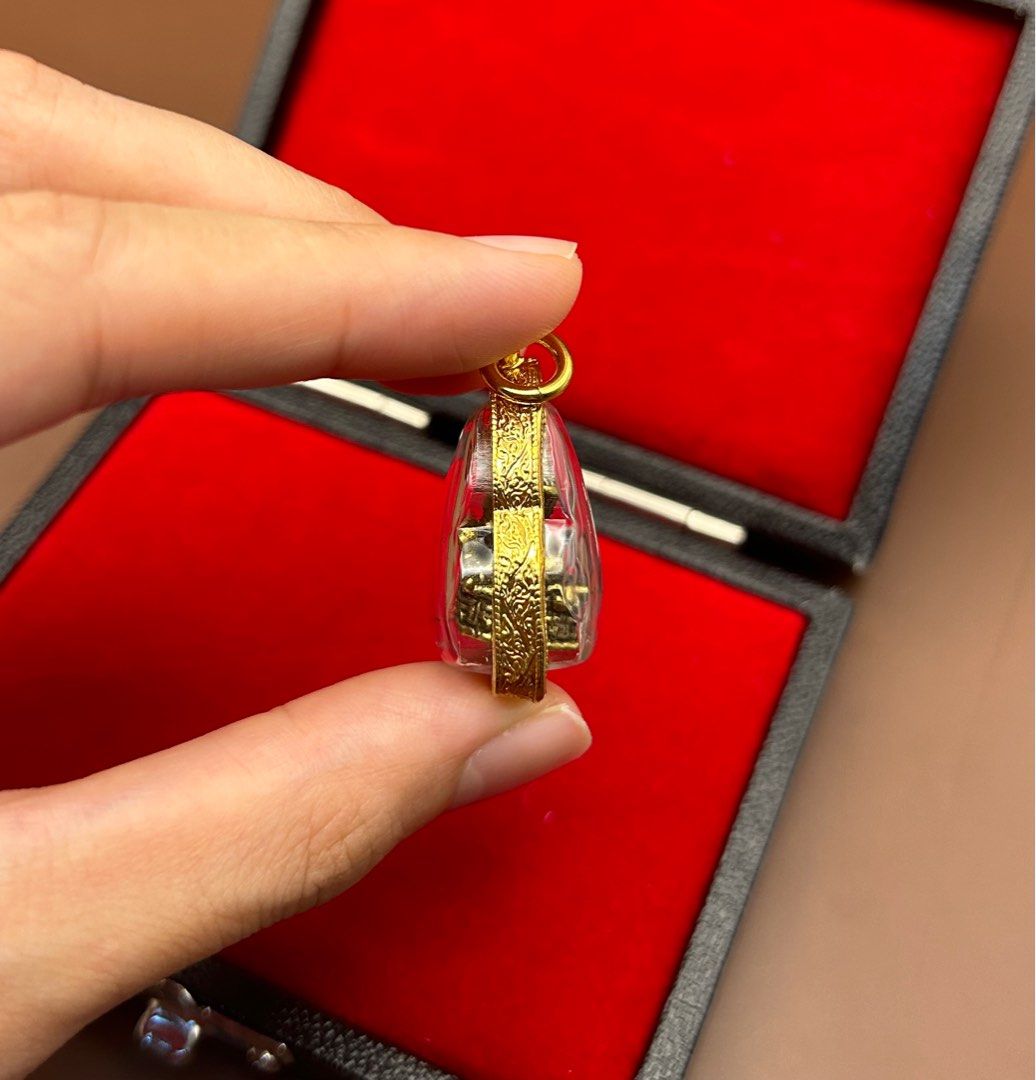 Phra Rahu Ohm Jun, full body in thick gold-plated casing, ceremony done ...