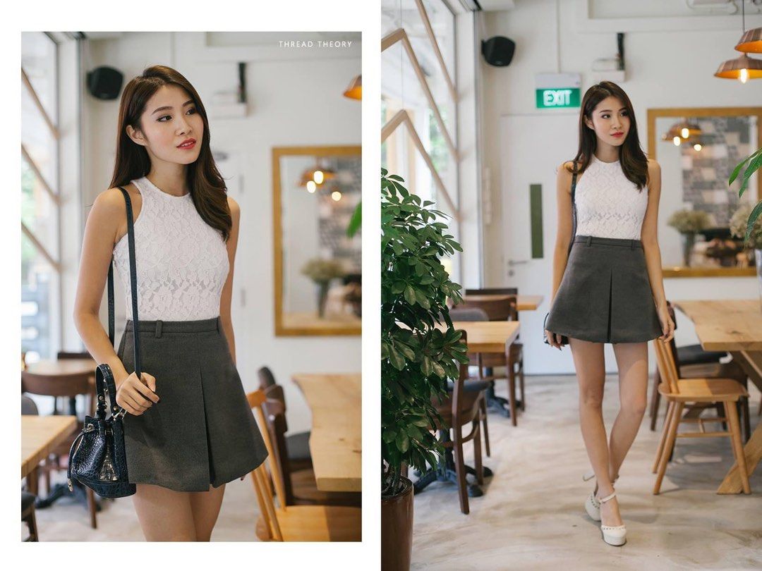The Thread Theory Race For Lace Cut-in Top in White XS, Women's Fashion ...