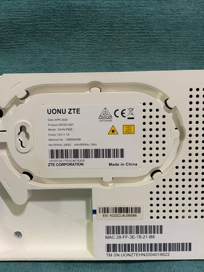 UONU ZTE ZXHN F620 TM Unifi Wi-Fi Modem Router Internet WiFi PC ...