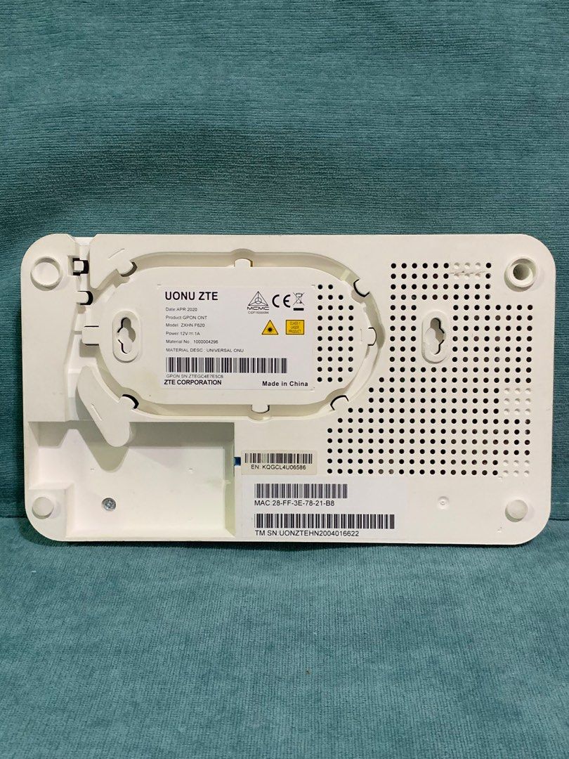UONU ZTE ZXHN F620 TM Unifi Wi-Fi Modem Router Internet WiFi PC ...