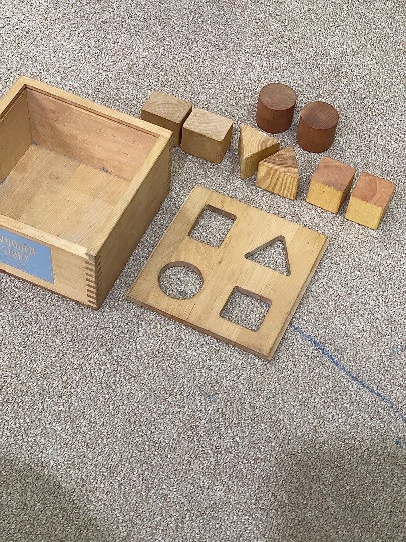 WOODEN STORY Shape Sorter Box, Hobbies & Toys, Toys & Games on Carousell