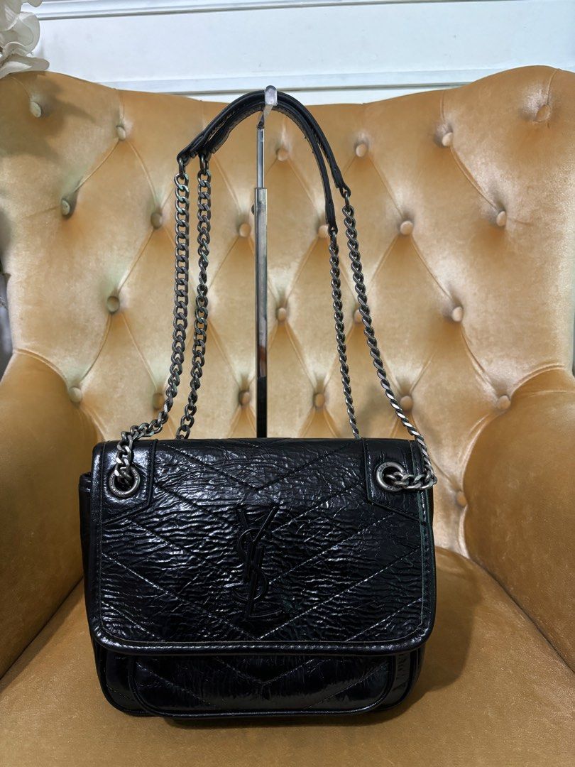 YSL Niki in Black Leather, Women's Fashion, Bags & Wallets, Shoulder ...