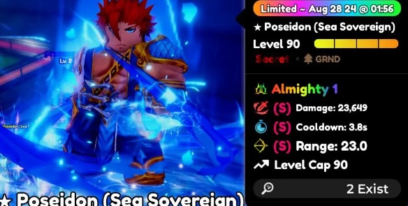 Almighty Poseidon (Sea Sovereign) FULL SSS -Anime Defenders, Video ...