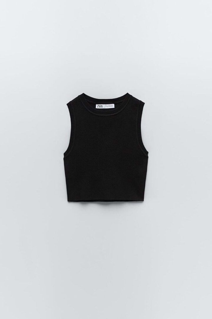 BNWT Zara crop tank, Women's Fashion, Tops, Sleeveless on Carousell