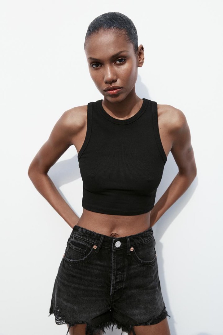BNWT Zara crop tank, Women's Fashion, Tops, Sleeveless on Carousell