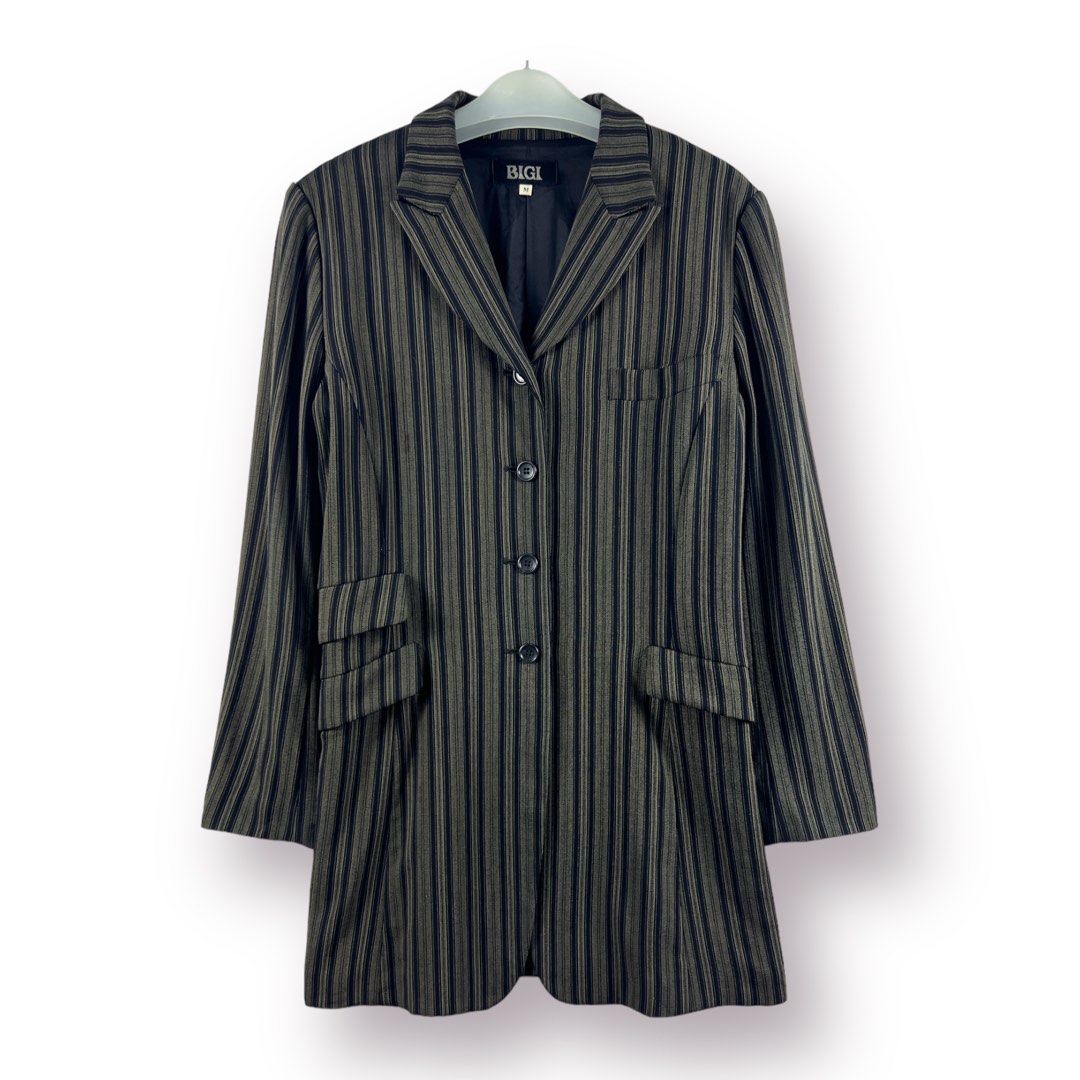 C(E19) Bigi Japan stripes Long Coat - M, Women's Fashion, Coats, Jackets and Outerwear on Carousell