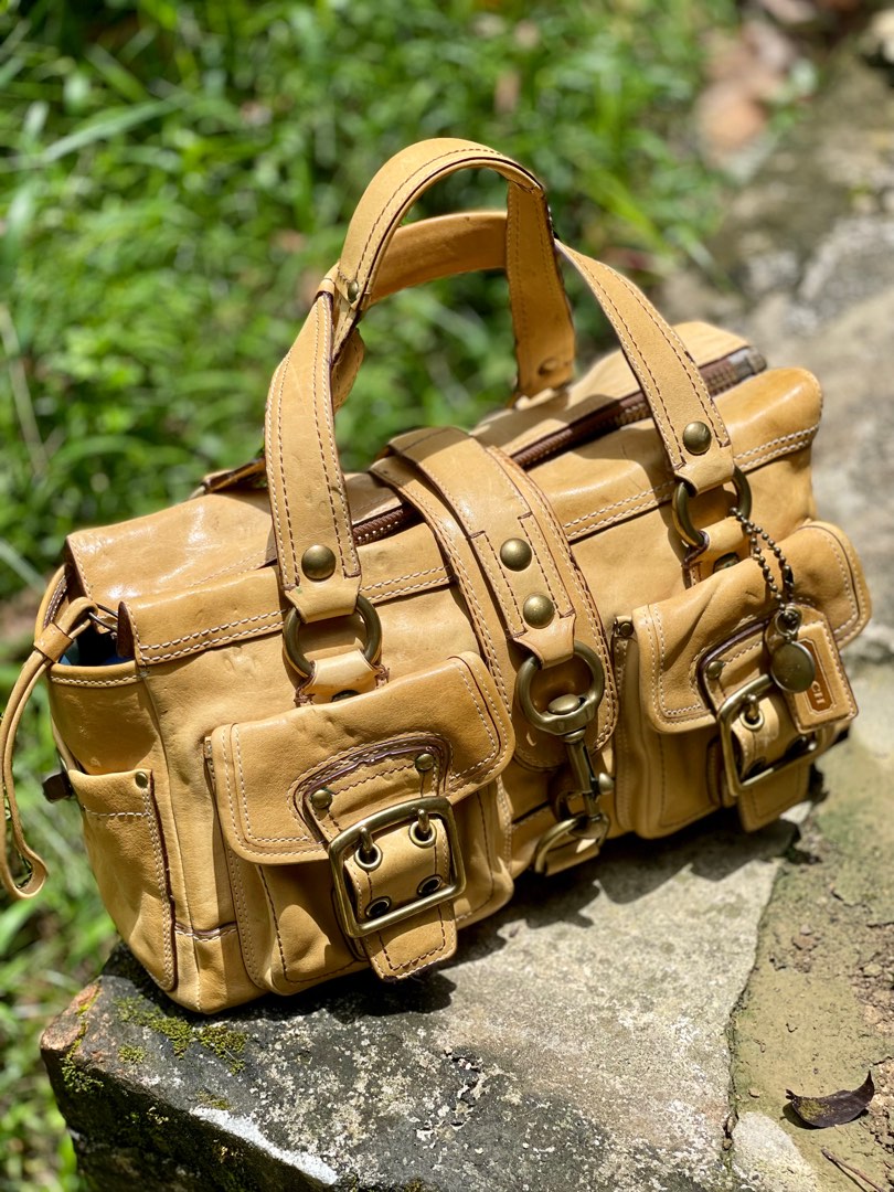 COACH ICONIC LEGACY 65th ANNIVERSARY CAMEL LEATHER TOTE BAG, Fesyen ...