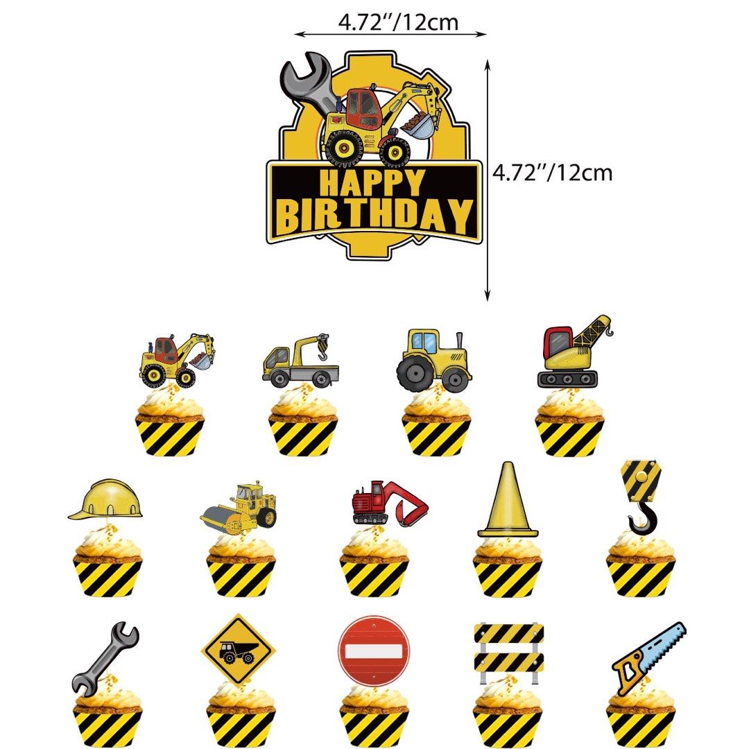 Construction Vehicles Theme Set C Balloons Decoration Set Birthday ...