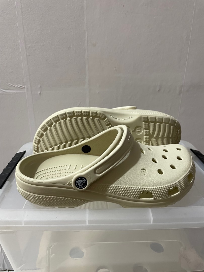 Crocs Classic Clog in bone colorway, Men's Fashion, Footwear, Slippers ...
