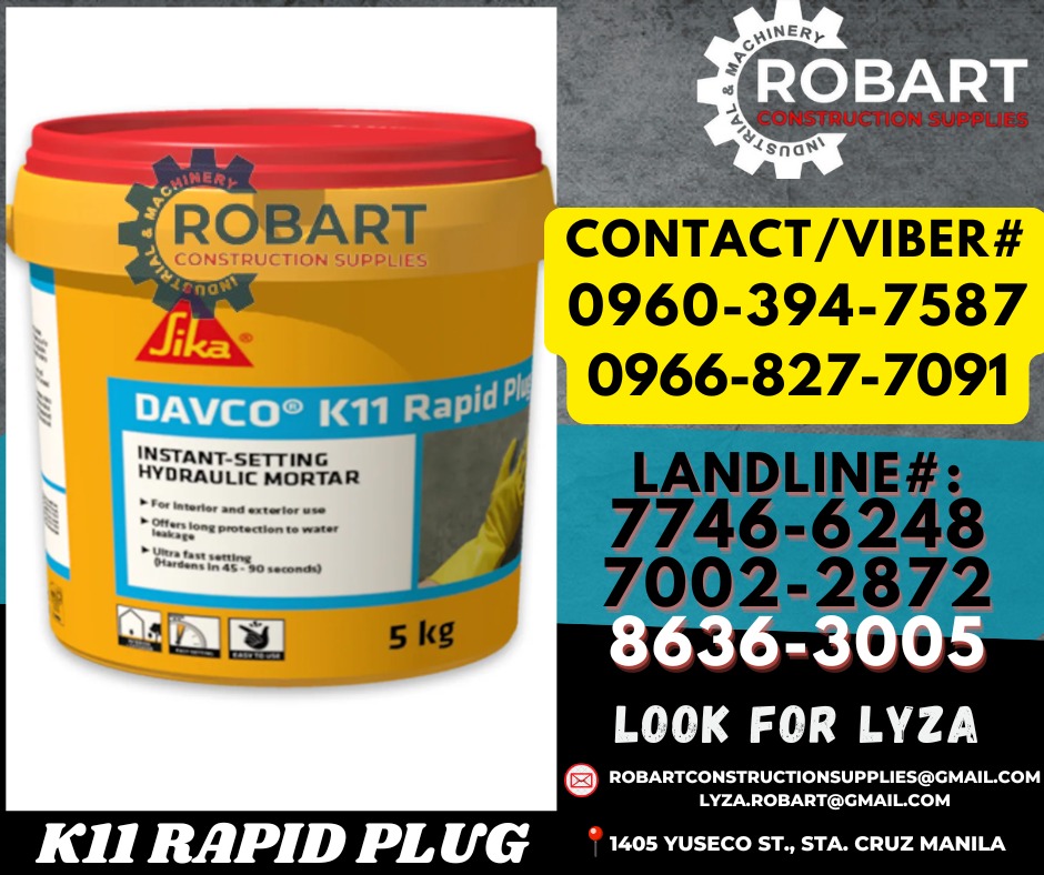 Davco® K11 Rapid Plug Instant-Setting Hydraulic Mortar, Commercial ...