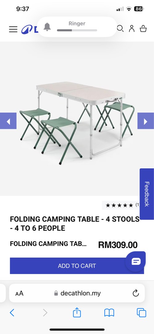 Decathlon Camping Table 4 Stools, Sports Equipment, Hiking & Camping on ...