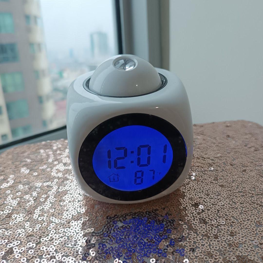 Talking Digital Alarm Clock USB Cable or Battery White Clock Aesthetic ...