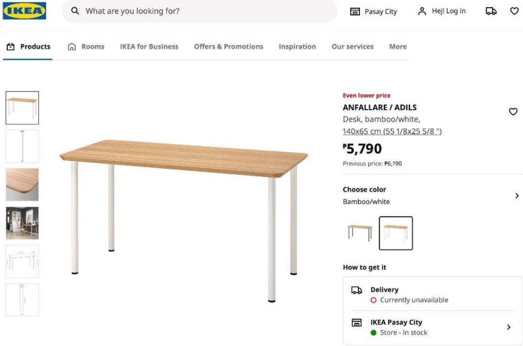FREEBIE BUNDLE | IKEA ANFALLARE / ADILS Bamboo Table (L140xW65xH70 ...