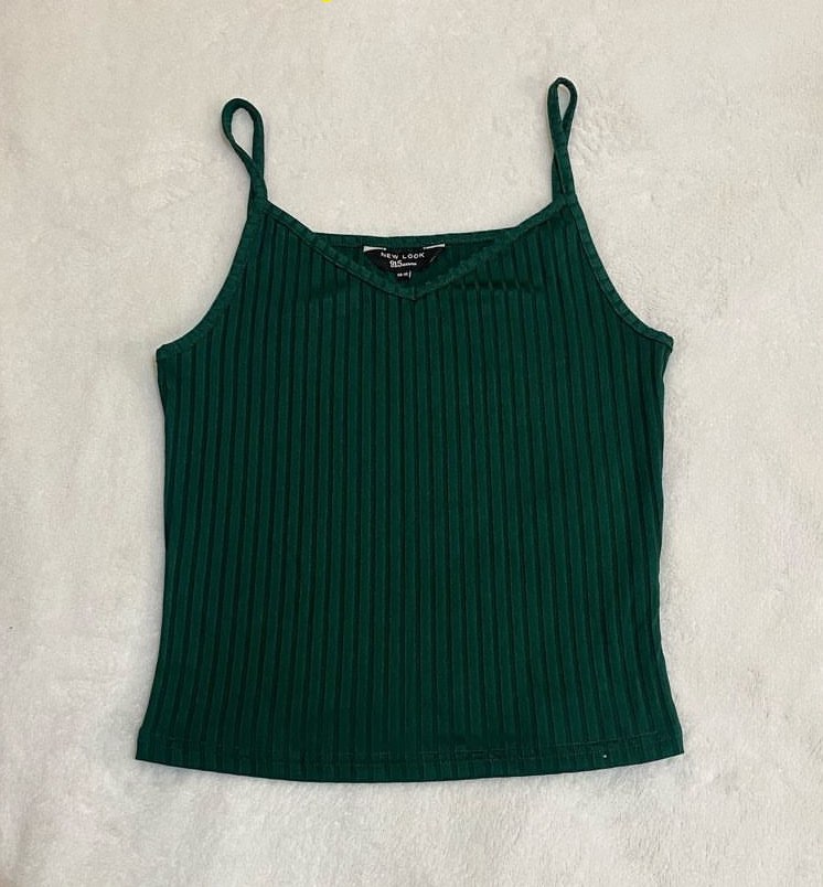 Green NEW LOOK Tank Top / Ribbed Top, Women's Fashion, Tops, Others ...
