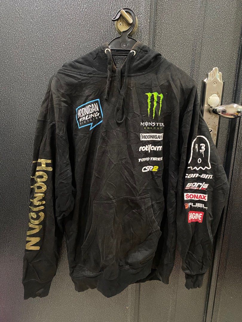 Hoonigan Ken Block x Trouble Andrew Black Monster Energy Hoodie, Men's ...