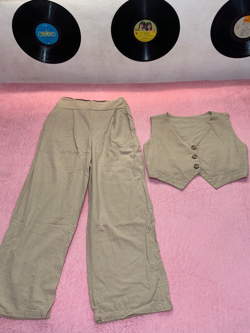 KHAKI COORDS (VEST AND PANTS), Women's Fashion, Dresses & Sets, Sets or ...