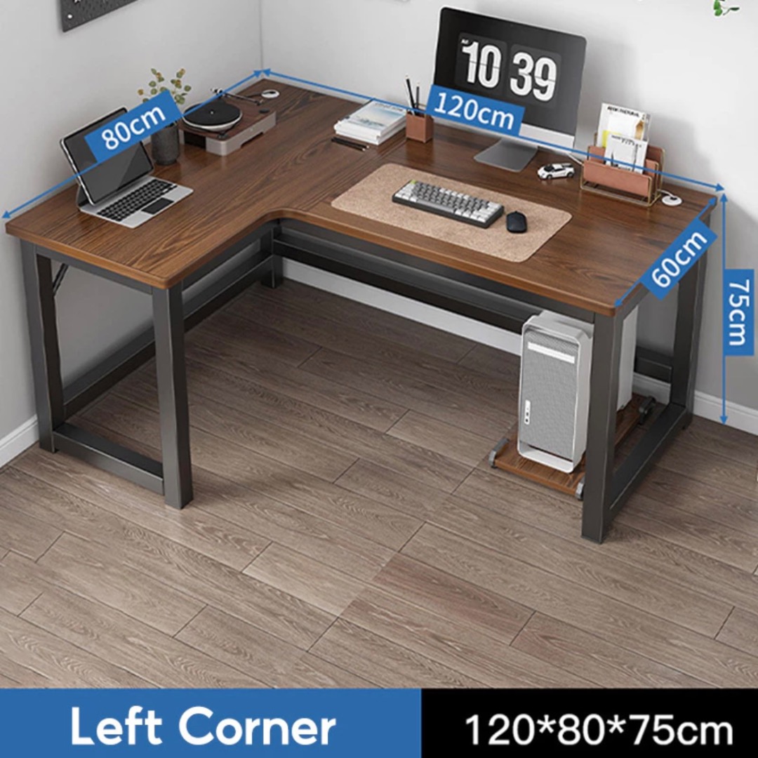L Shape Office Table | Steel Frame Durable Computer Study Desk ...