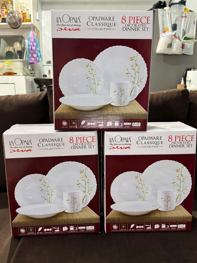 La Opala 8 Piece Classique Decorated Dinner Set Sealed, Furniture ...