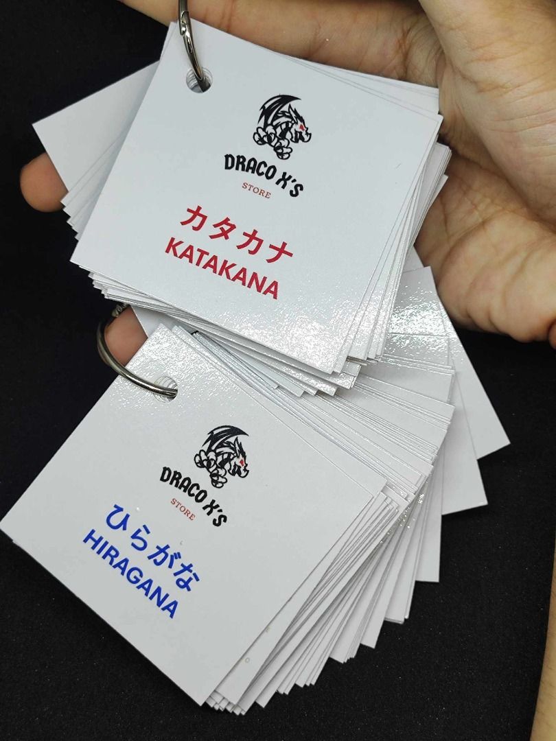 Laminated Hiragana Japanese Flash Cards w/ Ring (Waterproof ...