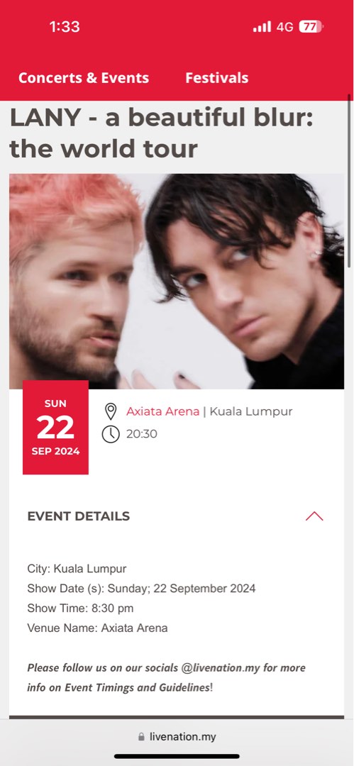 LANY - a beautiful blur: the world tour (4 tix)(Category 3), Tickets ...