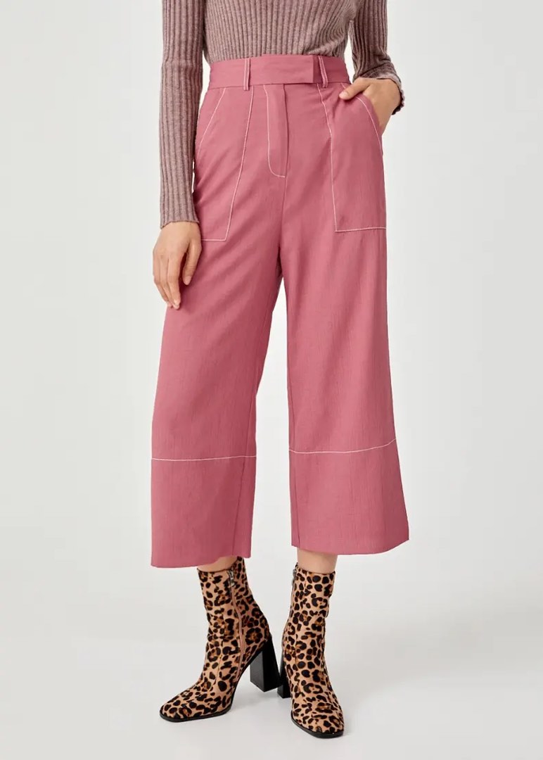 Love Bonito Sara Belted Wide Leg Culottes, Women's Fashion, Bottoms ...