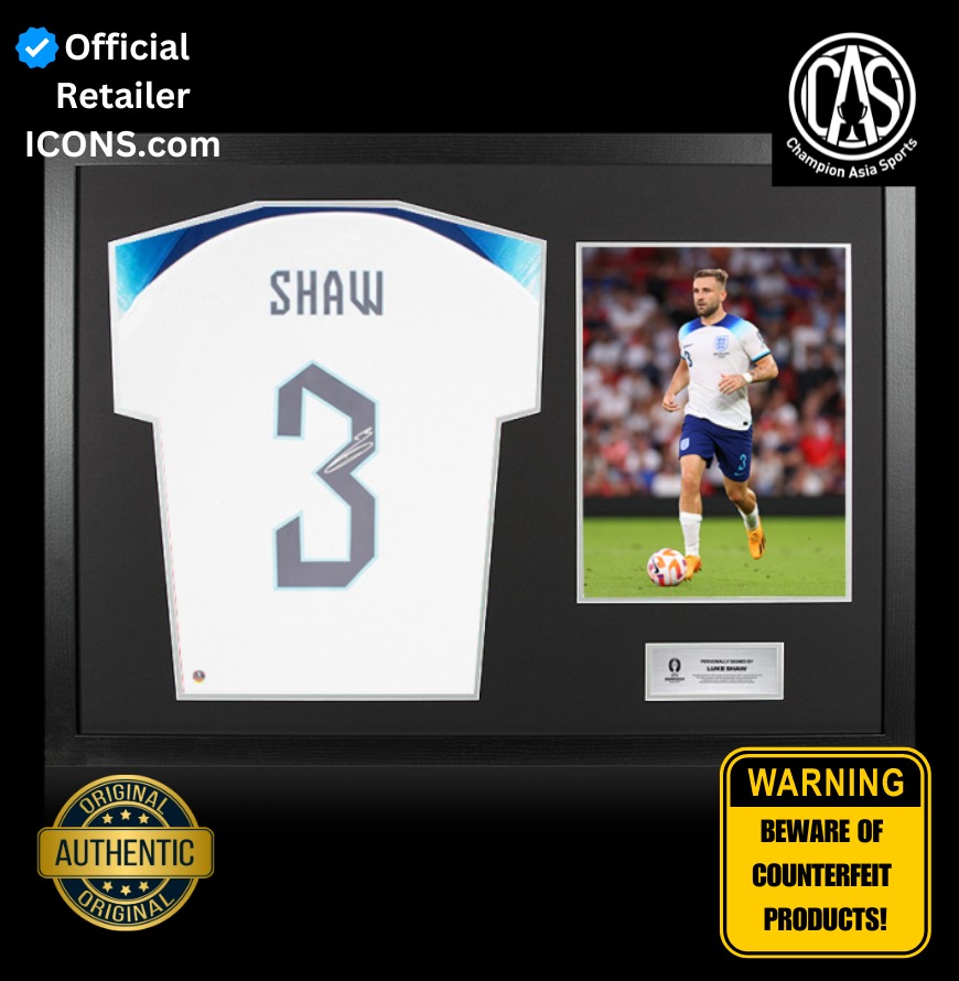 Luke Shaw Official UEFA EURO 2024 Back Signed and Hero Framed England ...