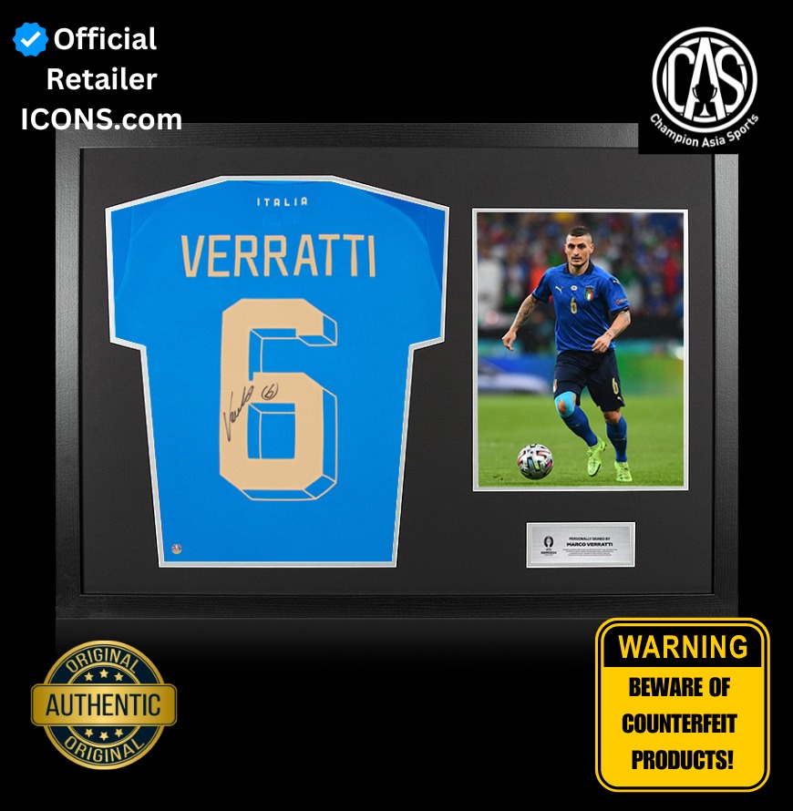 Marco Verratti Official UEFA EURO 2024 Back Signed and Hero Framed ...