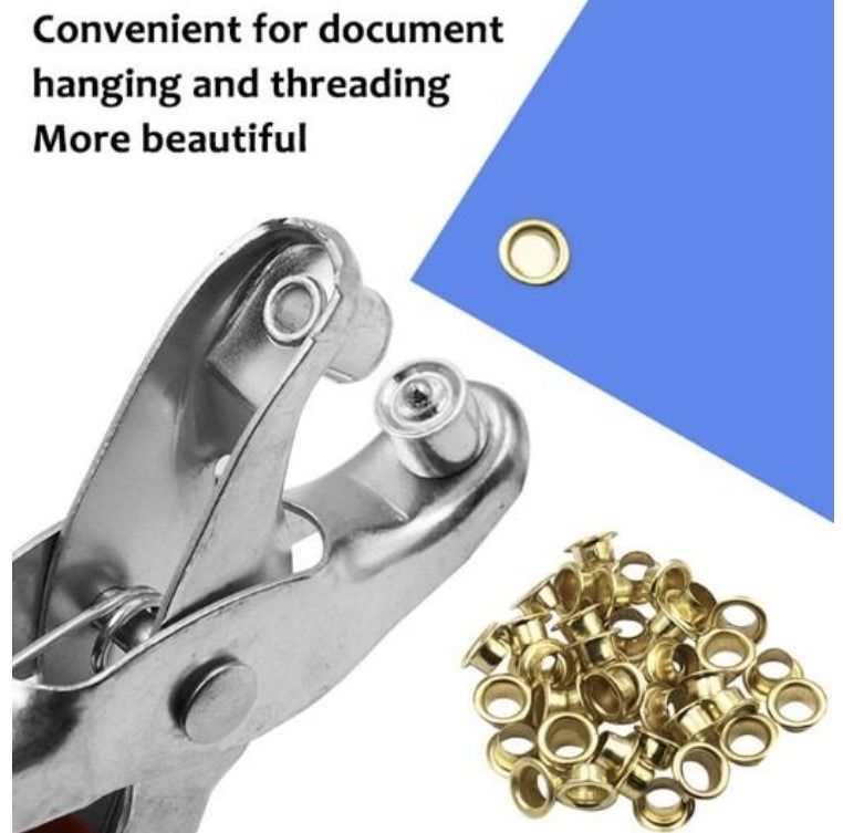 Metal Rivets Eyelet Hole Punch Pliers Tool with 30pcs Eyelets Kit for ...