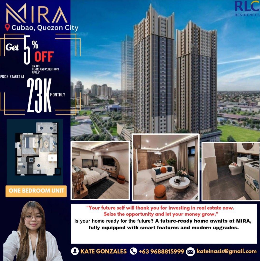 Mira by RLC RESIDENCES/One Bedroom UNIT with balcony Pre-Selling condo ...