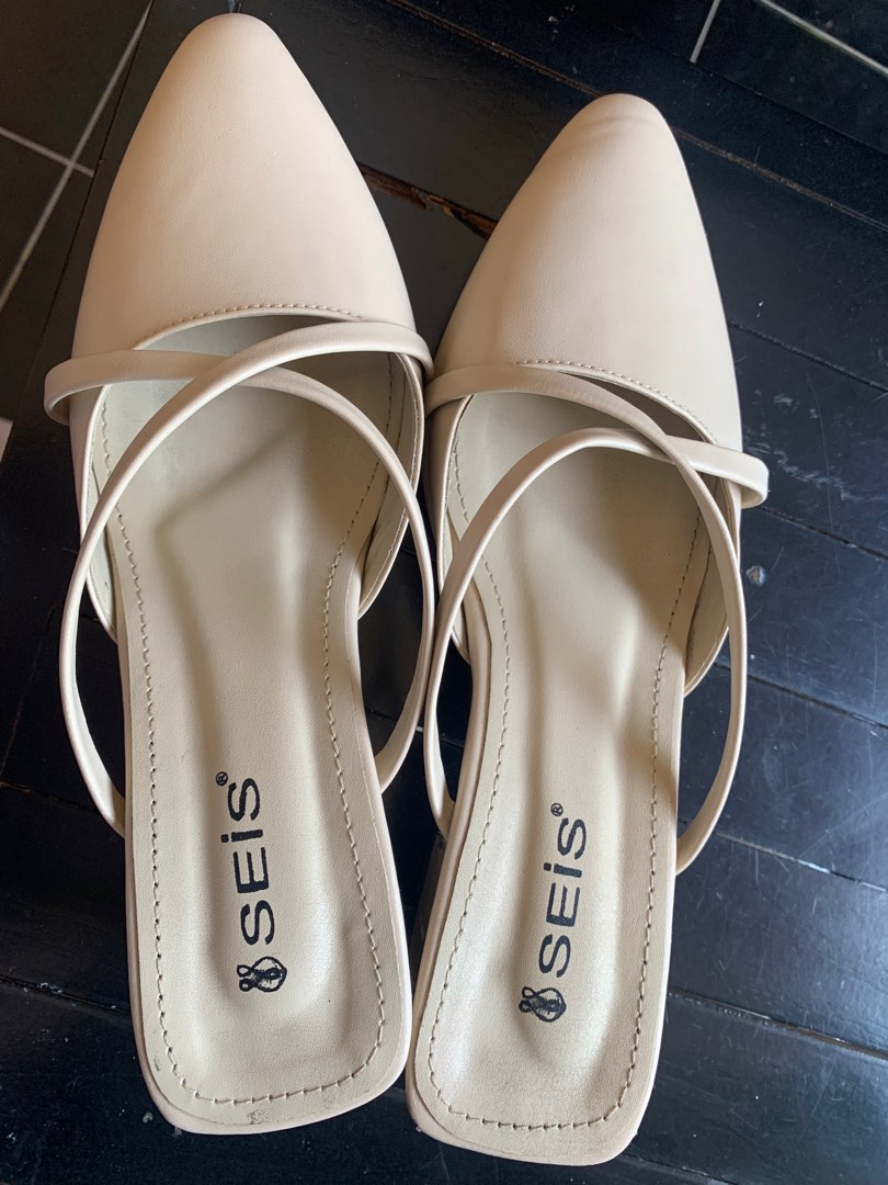 Seis mules heels wanita 5cm size 39, Fesyen Wanita, Sepatu di Carousell