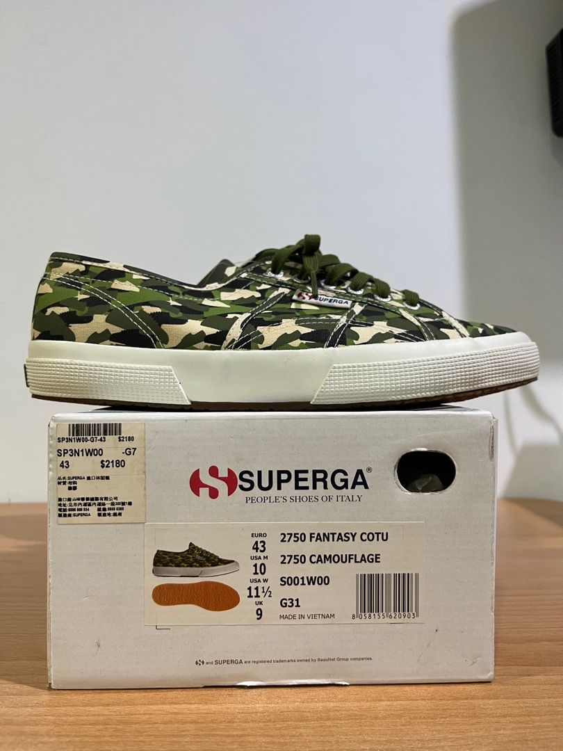 【全新】SUPERGA 2750 Fantasy Cotu - Camouflage 迷彩休閒鞋, 他的時尚, 鞋類, 休閒鞋、涼鞋在旋轉拍賣