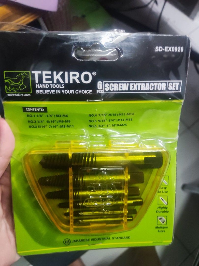 TEKIRO SCREW EXTRACTOR SET 6 PCS Tekiro TAP BALIK, Perabotan Rumah di ...