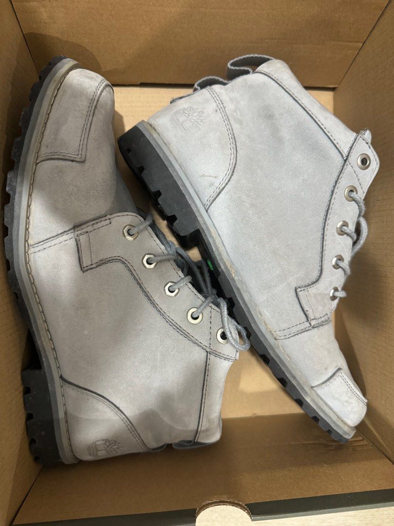 Timberlands Original Chukka Medium Grey Nubuck, Men's Fashion, Footwear ...