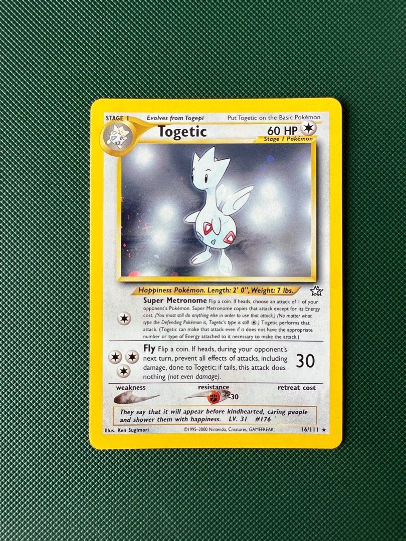 Togetic 16/111 Neo Genesis Holo Rare Vintage Pokemon Card, Hobbies & Toys, Toys & Games on Carousell
