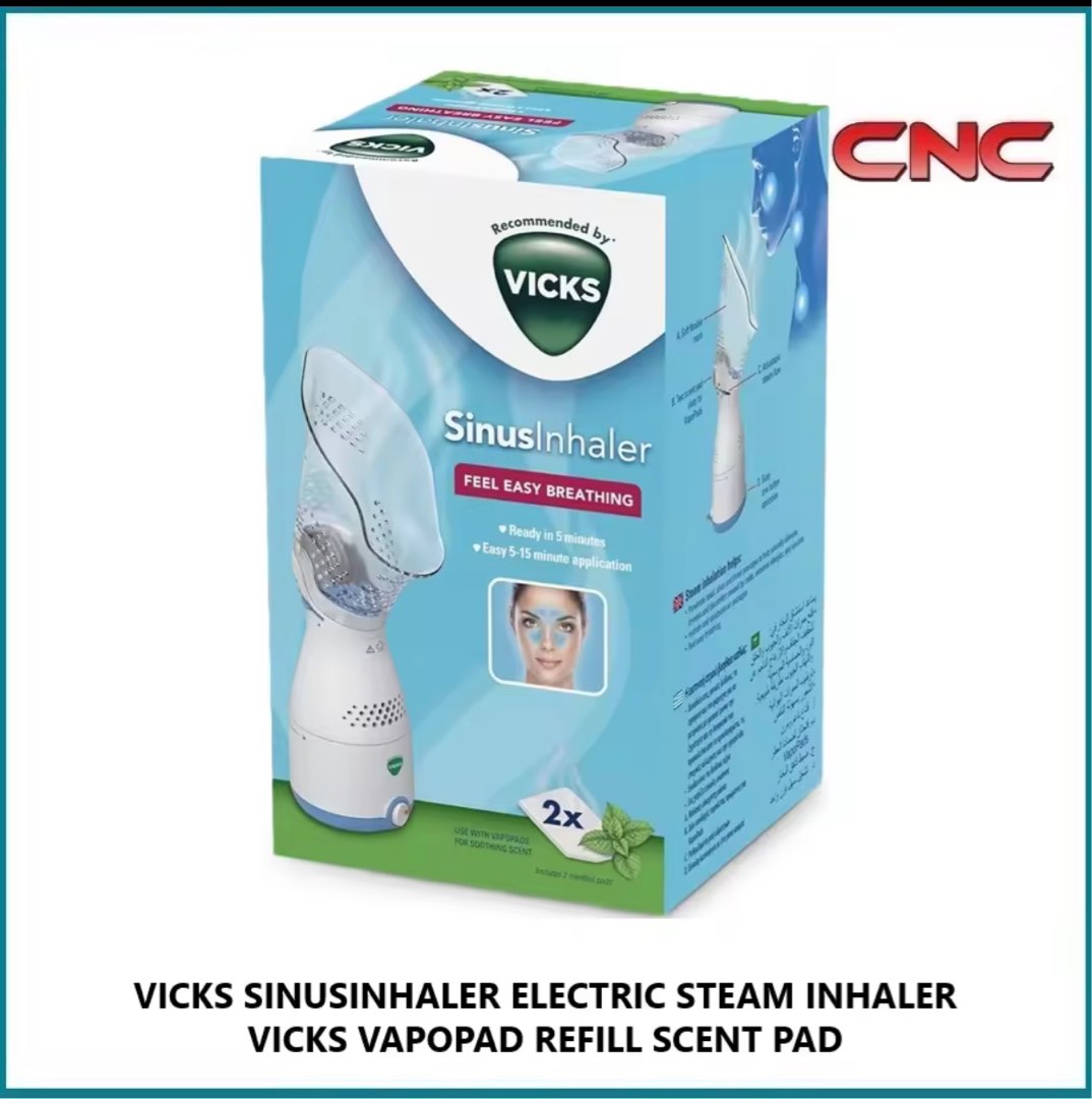 VICKS Sinus Inhaler Electric Steam Inhaler, Health & Nutrition, Face ...