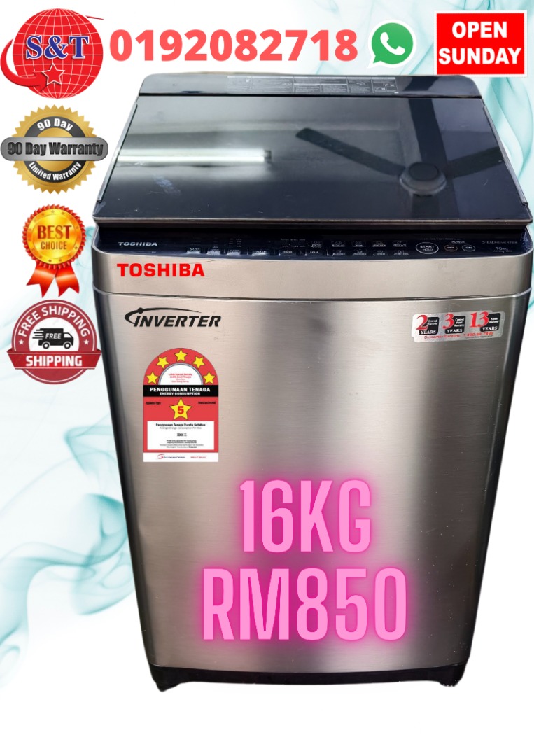 WASHING MACHINE TOSHIBA 16KG SDD INVERTER, TV & Home Appliances, Washing Machines and Dryers on ...