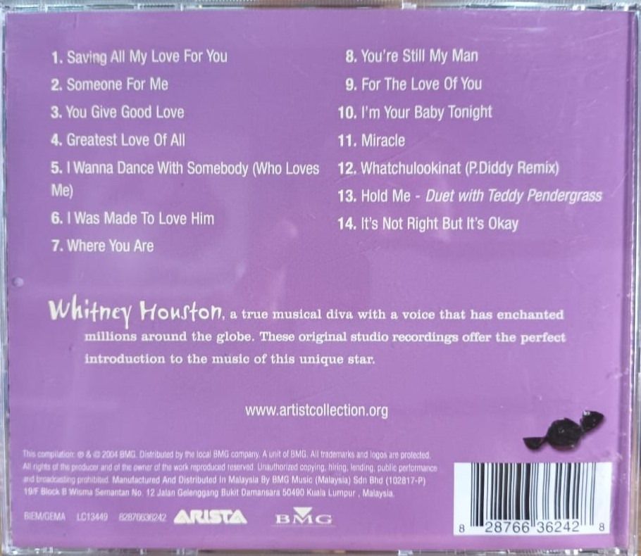 Whitney Houston : Artist collection (2004), Hobbies & Toys, Music ...