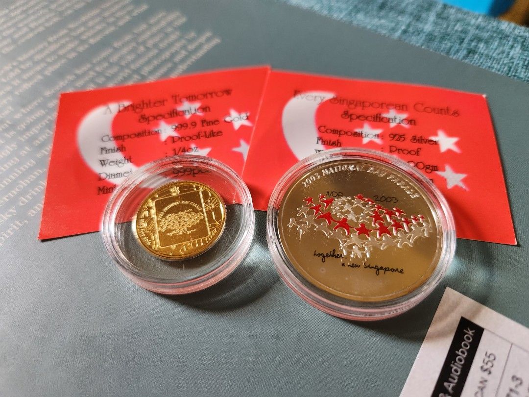 2003 Singapore NDP 1/4 Oz Gold & Silver Coin Set, Hobbies & Toys ...