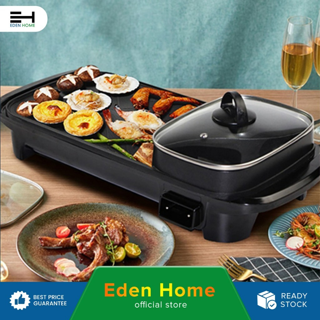 2in1 Multifunction Electric BBQ And Steam Hot Pot Rost Fry Pan ...
