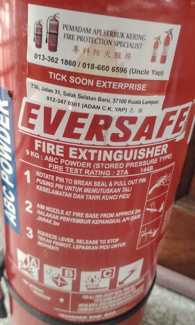 (Expired) 9kg Pemadam Api Fire Extinguisher ABC powder, Furniture ...