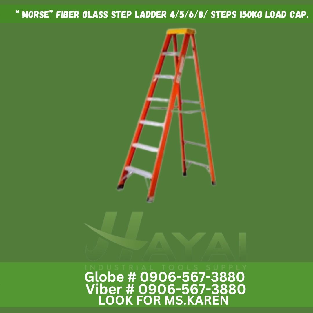 Morse’’ Fiber glass step ladder 4/5/6/8/ steps 150kg load cap ...