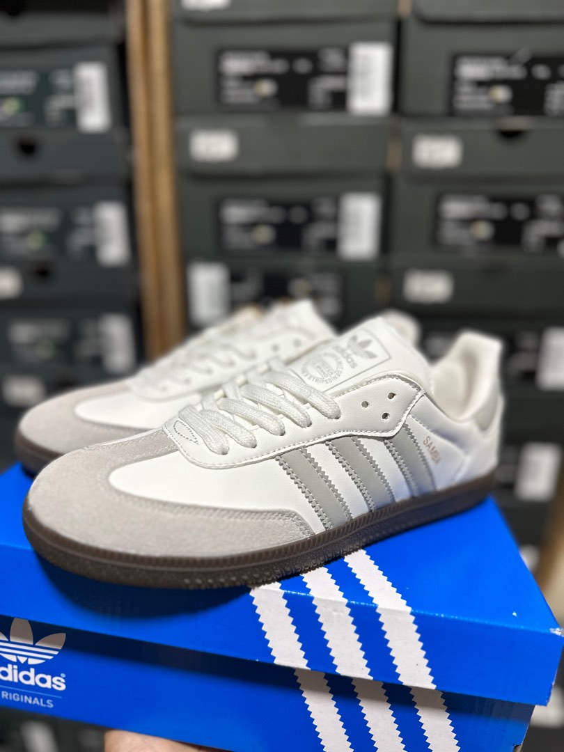 Adidas Samba OG White Grey, Women's Fashion, Footwear, Sneakers on ...