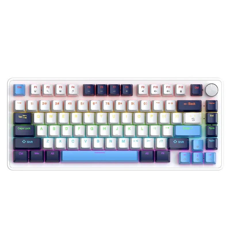 APAYDO K82 mechanical keyboard, Type-C 75% layout 82 keys, full key hot swap Dual mode metal ...