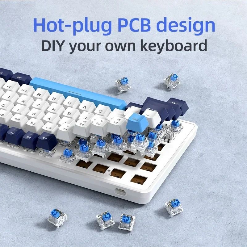 APAYDO K82 mechanical keyboard, Type-C 75% layout 82 keys, full key hot swap Dual mode metal ...