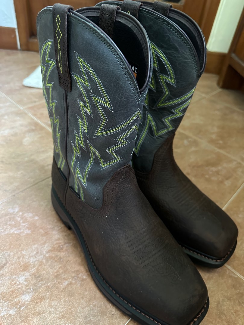 ARIAT MEN'S WorkHog XT BOA Waterproof Carbon Toe Work Boot(GREEN), Men ...