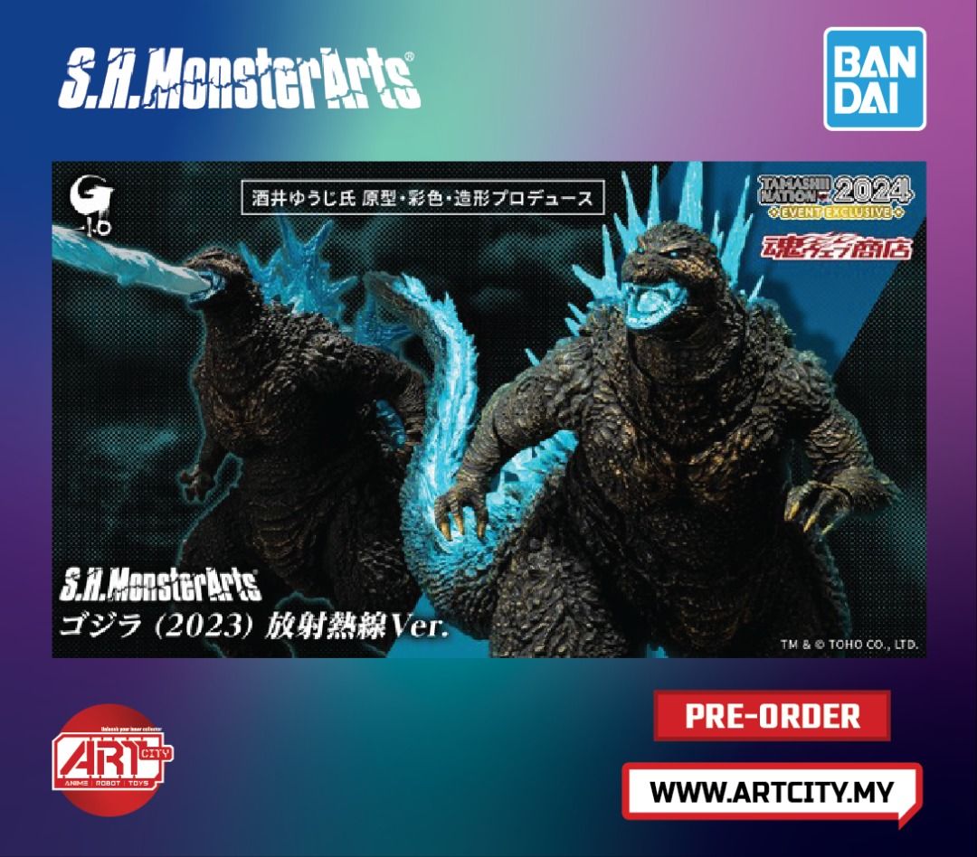 Bandai S.H.MonsterArts - SHM Godzilla 2023 Heat Ray Ver. - Godzilla Minus One - Tamashii 2024 ...