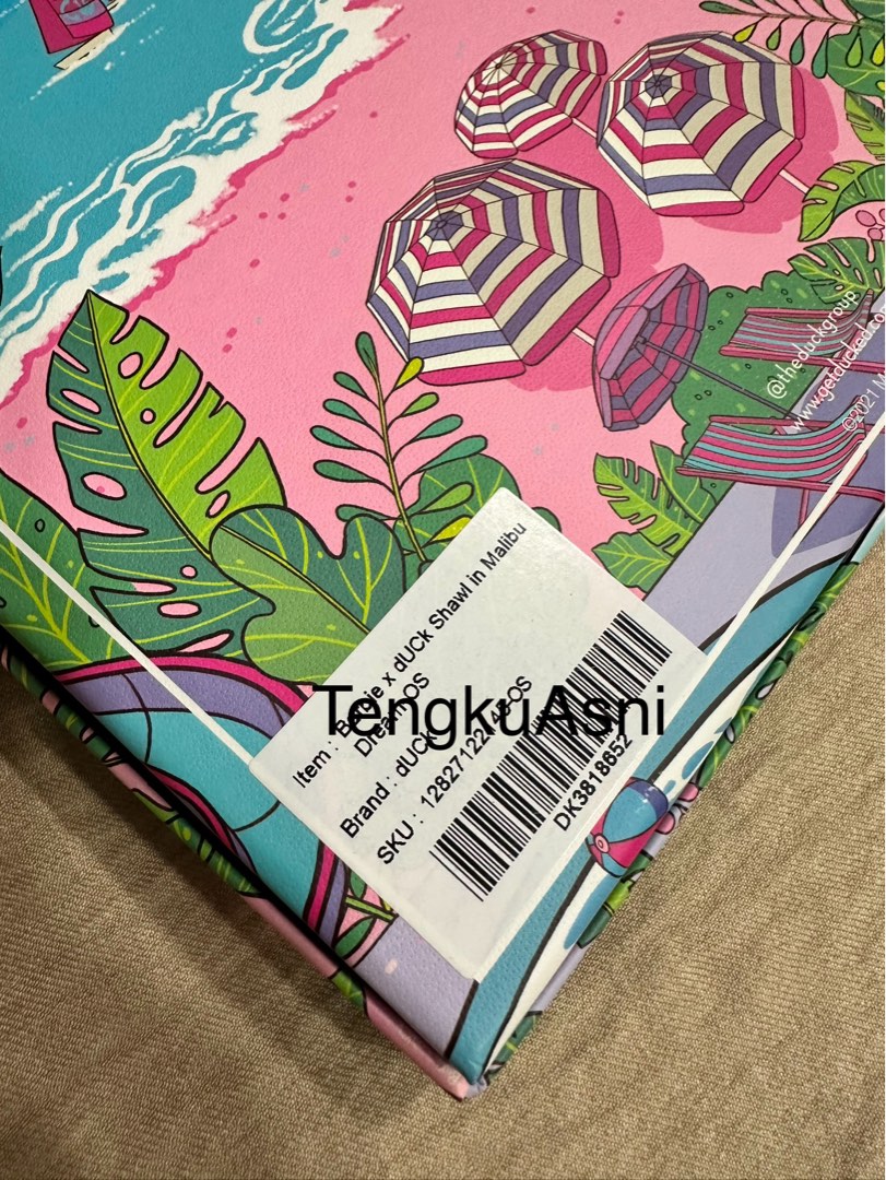 Barbie x duck Shawl in Malibu Dream RM300, Women's Fashion, Muslimah ...