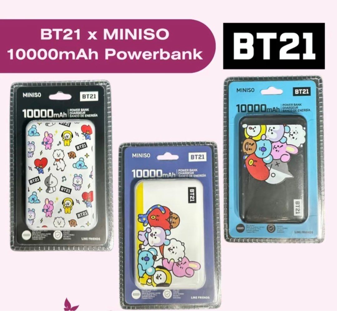Bt21 x miniso powertbanks, Mobile Phones & Gadgets, Mobile & Gadget ...