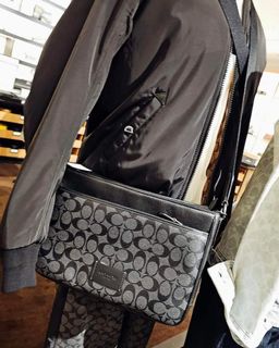 [Luxuco] Coach District Crossbody Bag In Signature Canvas Charcoal ...